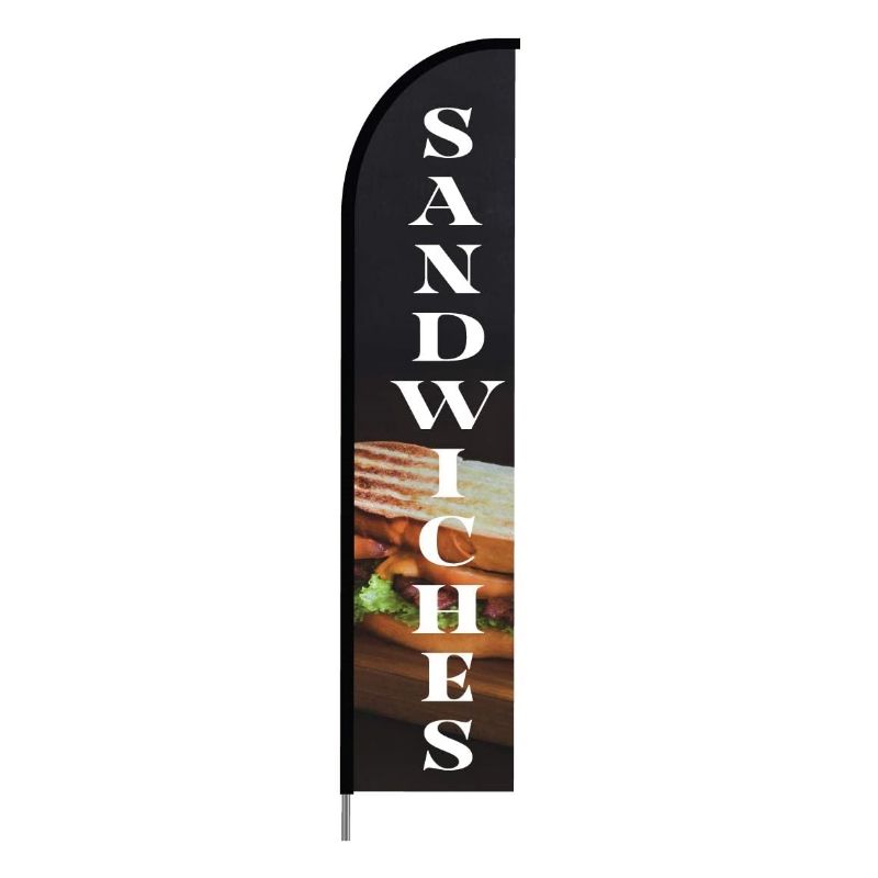 Burgers, Fries & Sandwiches Flag- Feather Banner